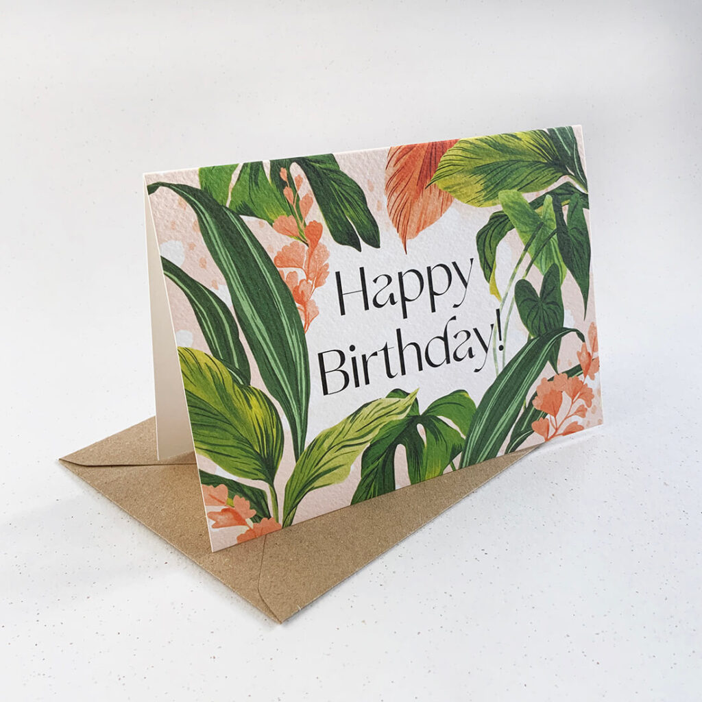 Tropical Birthday Card – Prints by Jo Moloney